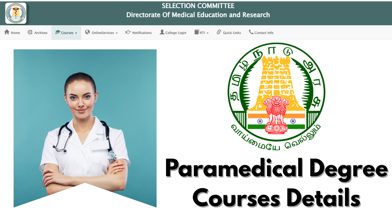 Paramedical Course List in Tamilnadu- 2025